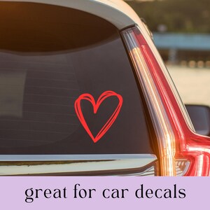 Scribble Heart Decal, Doodle Heart Sticker, Holographic Vinyl Decals ...