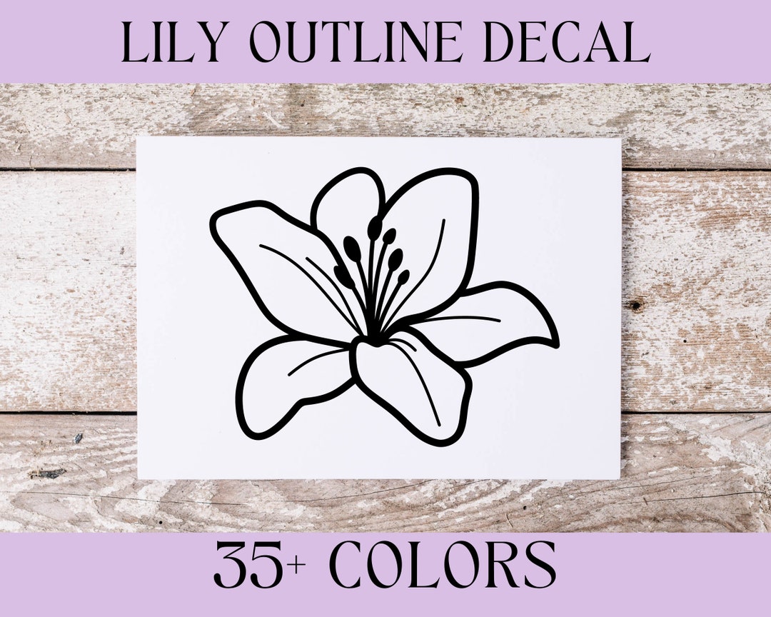 Lily Flower Decal, Floral Stickers, Holographic Vinyl Decals for Cups ...