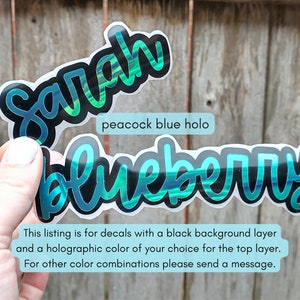 Holographic Layered Name Decal Double Layer Name Sticker With - Etsy