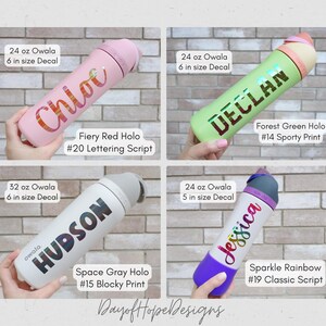 Name Stickers for Water Bottles, Personalized Name Decals for 16 Oz, 24 ...