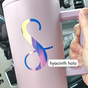 Single Letter Decal, Initial Sticker, Monogram Vinyl Decal for Tumblers ...