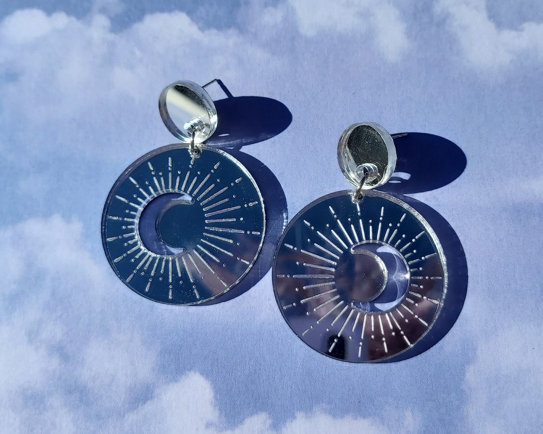 Mirrored Moon Design Acrylic Laser Cut - Etsy