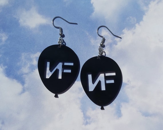 NF Fan Art Earrings Balloon Logo Laser Cut Black Acrylic - Etsy