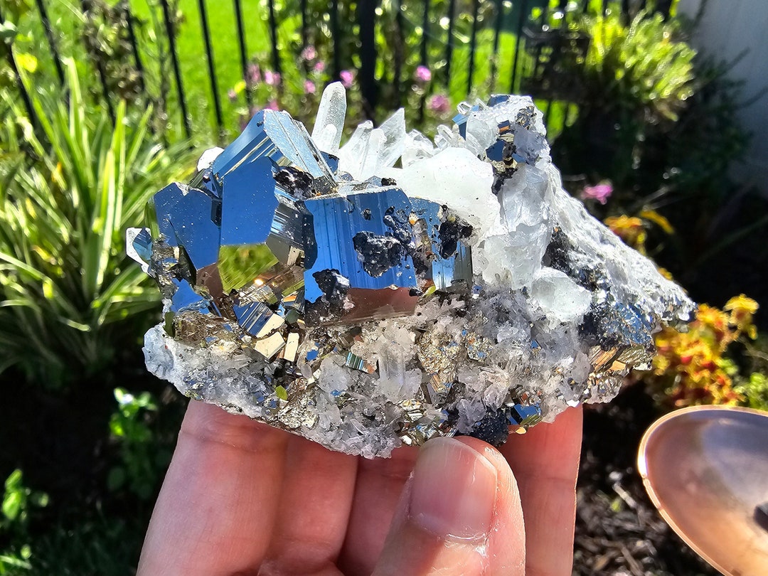 Pyrite + Clear Quartz Crystal Cluster ~ Pyrite Druzy From Indonesia ...