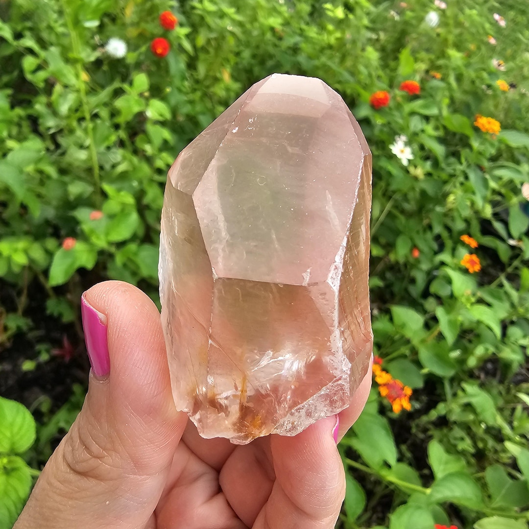 Rare Red Scarlett Lemurian Point 2.2" Generator Stone Lemurian Seed Quartz Crystal ~ Gemstone ...