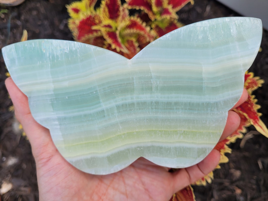 Pistachio Calcite Crystal Butterfly ~ Large Crystal ~ Pakistan ~ Blue ...