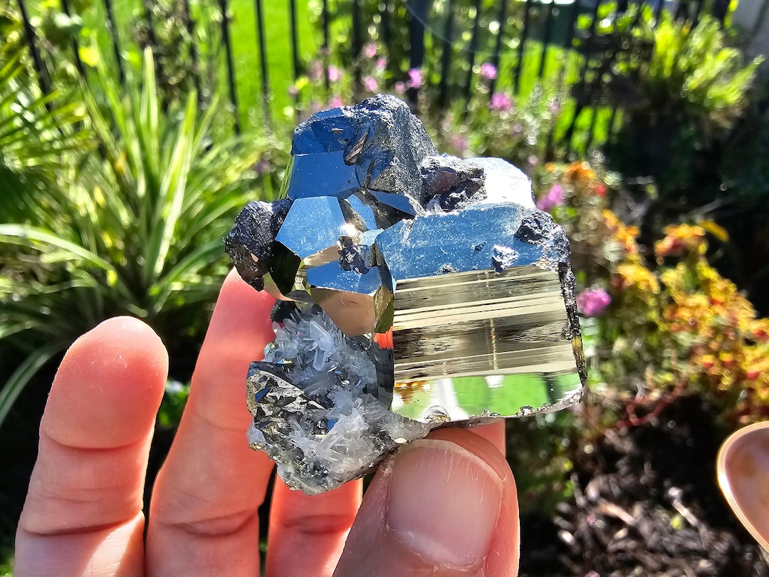 Pyrite + Clear Quartz Crystal Cluster ~ Pyrite Druzy From Indonesia ...
