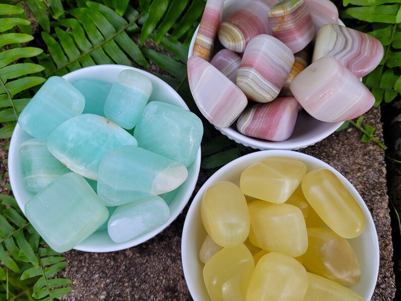 Lemon Calcite Polished Stones ~ .75"-1.75" ~ Pakistan ~ Tumbled Stone ...
