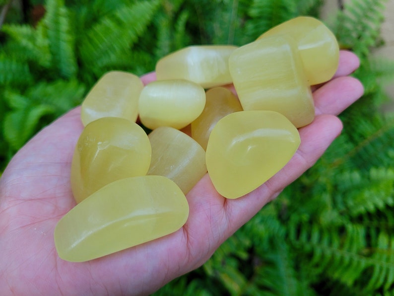 Lemon Calcite Polished Stones ~ .75"-1.75" ~ Pakistan ~ Tumbled Stone ...