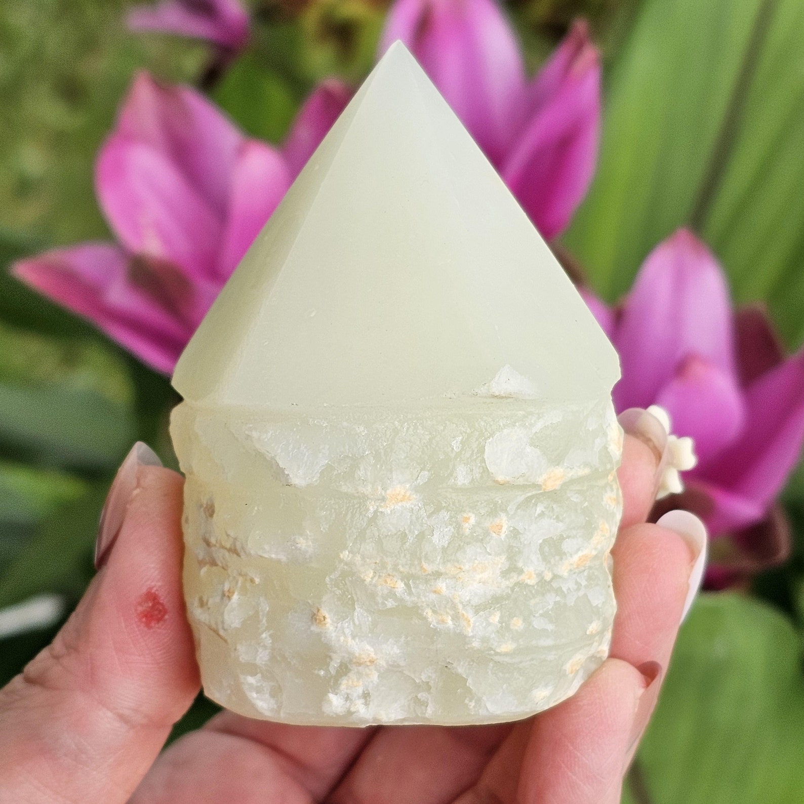 Rare Green Banded Onyx Point 3.1" Polished Chunky Raw Mineral Crystal ...
