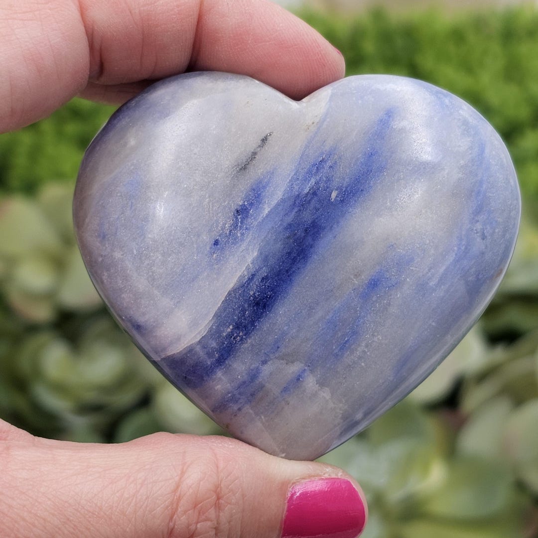Afghanite Heart Palm Stone 2.5" Sodalite Lazurite Rare Worry Pocket ...
