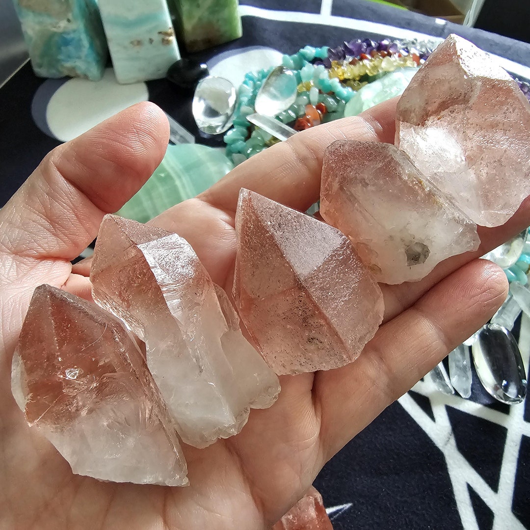 Rare Red Scarlett Lemurians 5 Pc Set, 1.25"-2" Lemurian Seed Quartz ...