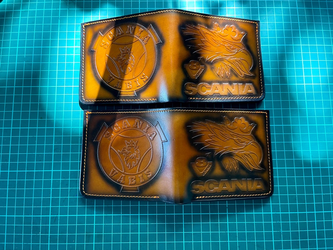 Handmade Leather Bifold Wallet: Truck Wallet, Custom Dad Gift - Etsy