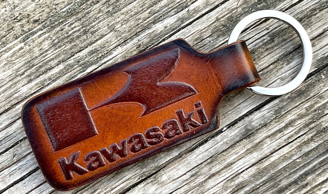 Handmade Leather Kawasaki Keychain – Personalized Motorcycle Key Fob - Etsy