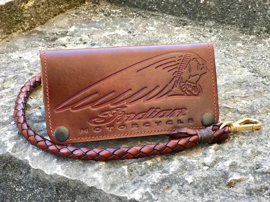 Handmade Motorcycle Leather Biker Wallet: Personalized Dad Gift - Etsy