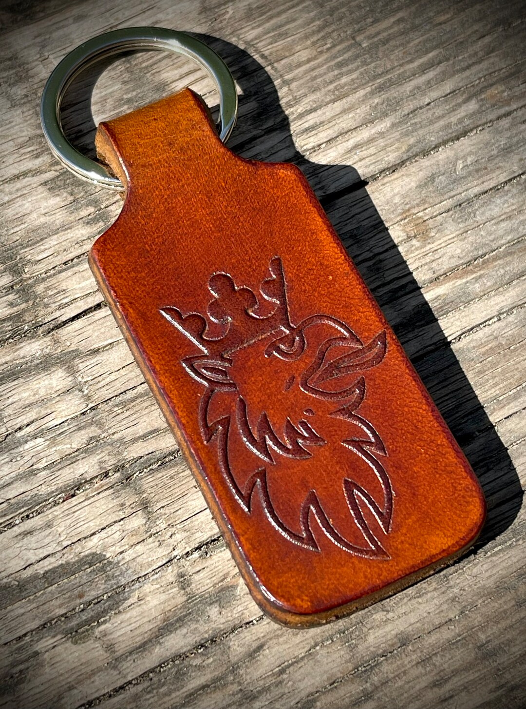 Embossed Motorcycle Automotive Logo Keychain Key Right,handmade Leather ...