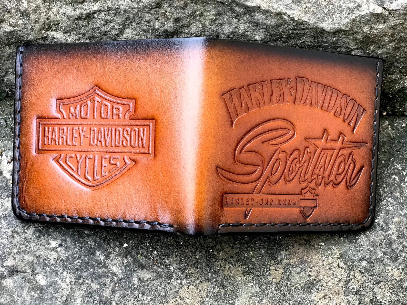 Handmade Leather Bifold Wallet Motorcycle Wallet Dad Gift - Etsy