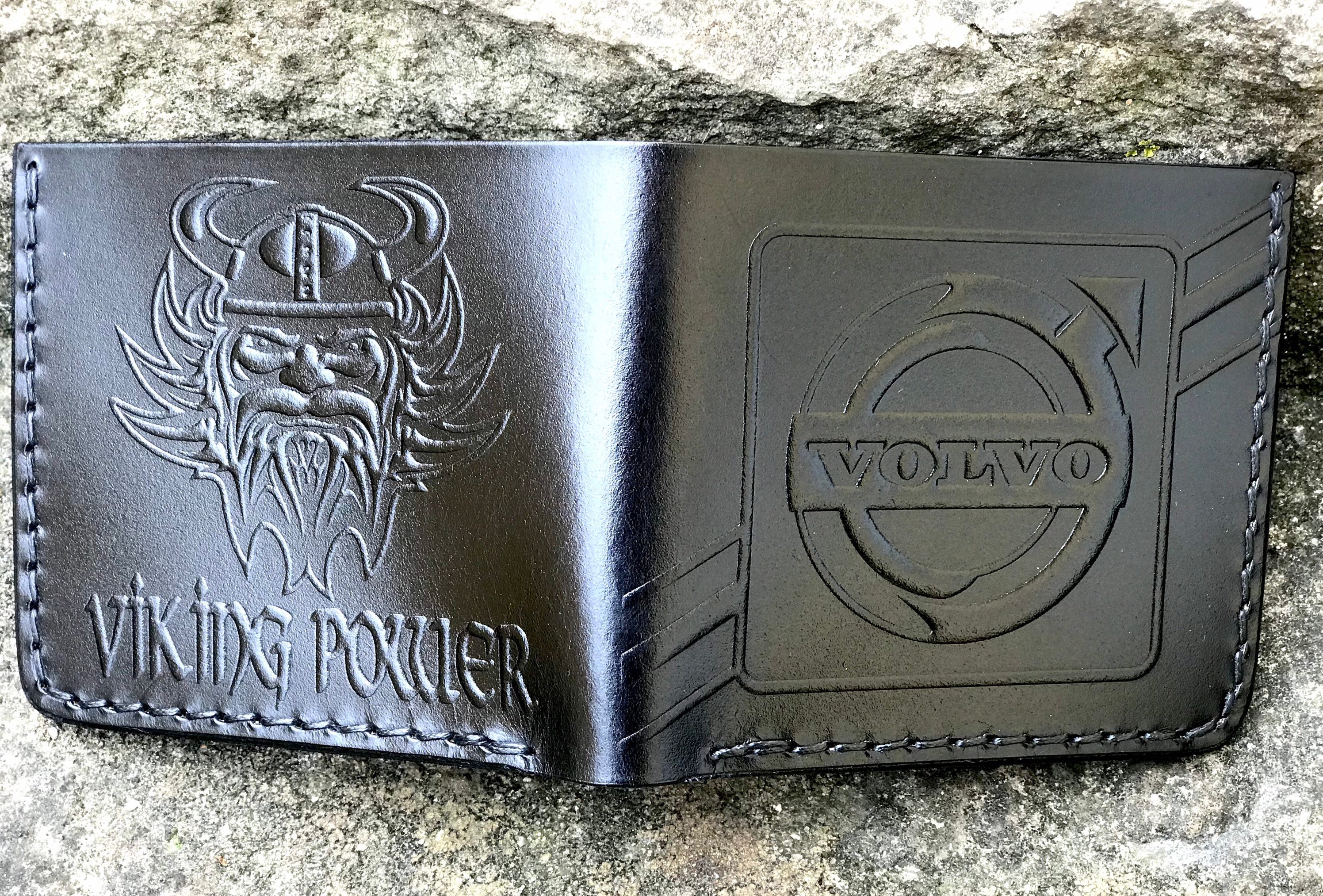Handmade Leather Bifold Wallet: Volvo Truck, Viking Power, Custom ...