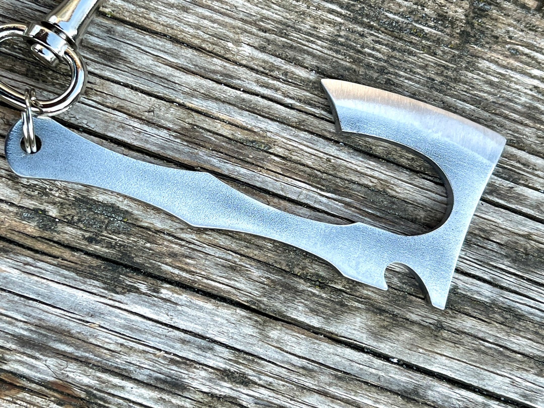 Stainless Steel Axe Bottle Opener Keychain, Handmade, Custom Axe ...