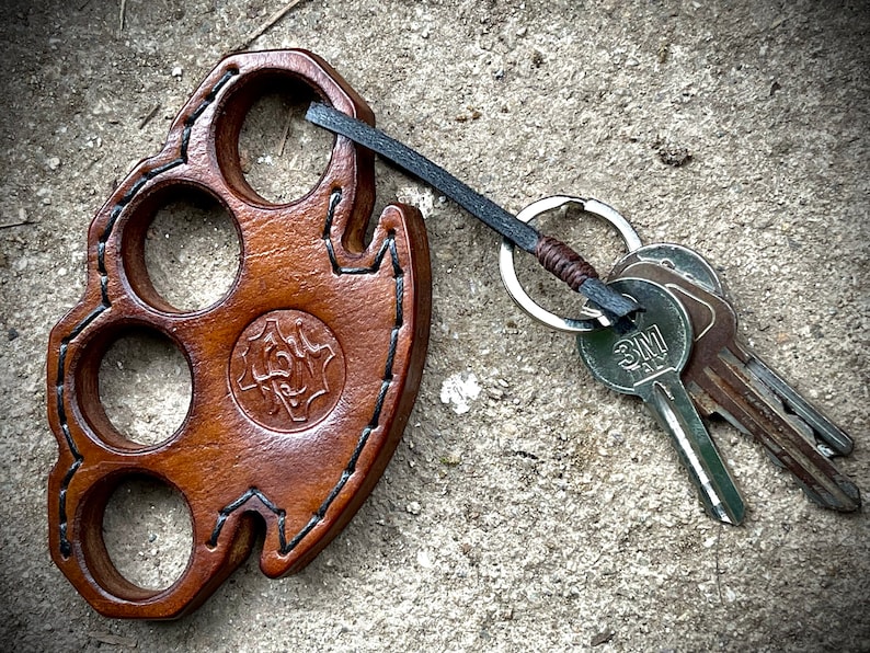 Handmade Leather Keychain ,key Case, Leather Pouch, Embossed ...