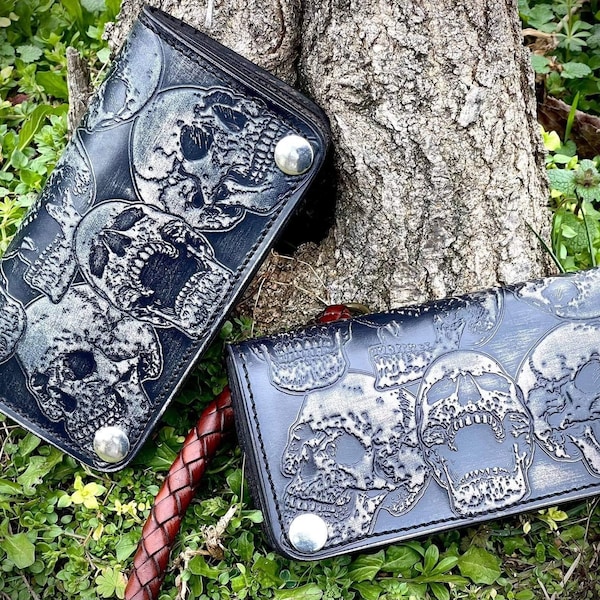 Leather Biker Wallet - Etsy