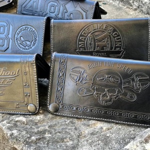 Handmade Motorcycle Long Leather Wallet, Dad Gift, Biker Wallet, Top ...