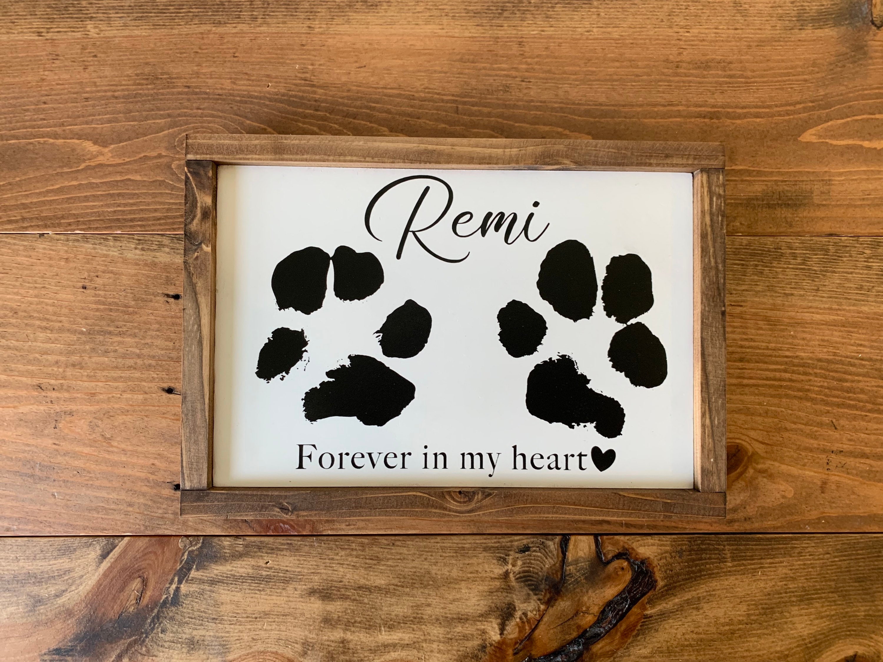 Pet Memorial Sign Custom Pet Paw Print Sign Loss of Pet - Etsy