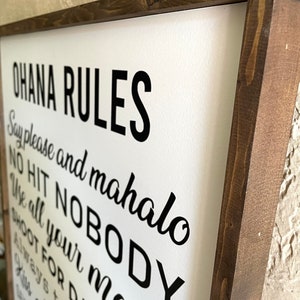 Ohana Rules Family Rules Hawaiian Sign Hawaiian Native - Etsy