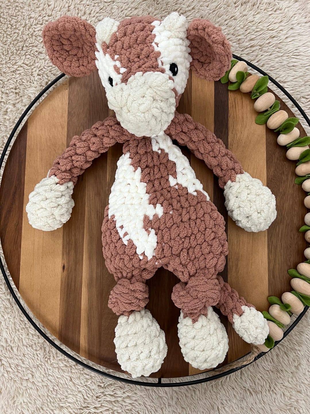 Cow Lovey | Cow Stuffie | Cow Plush | Crochet Snuggler - Etsy