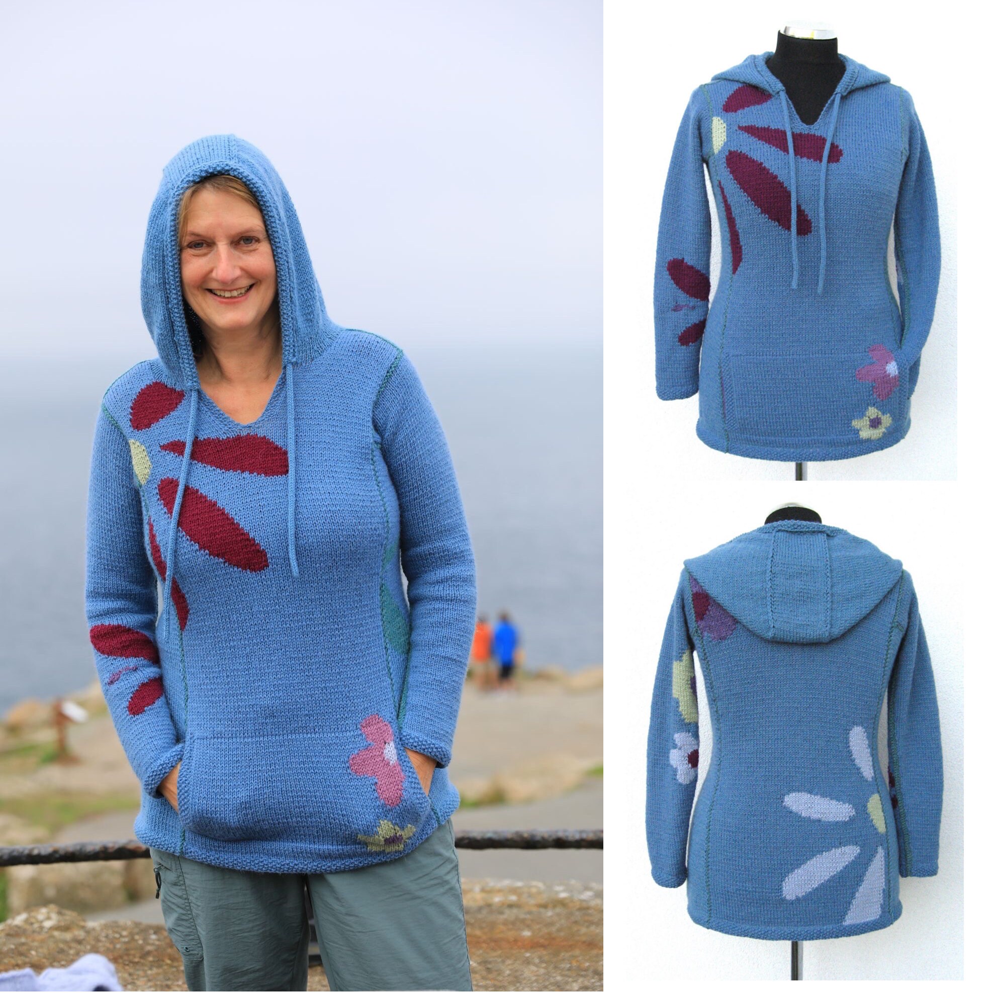 Women's Hoodie "alston Flower Show" - Designer Knitting Pattern ...