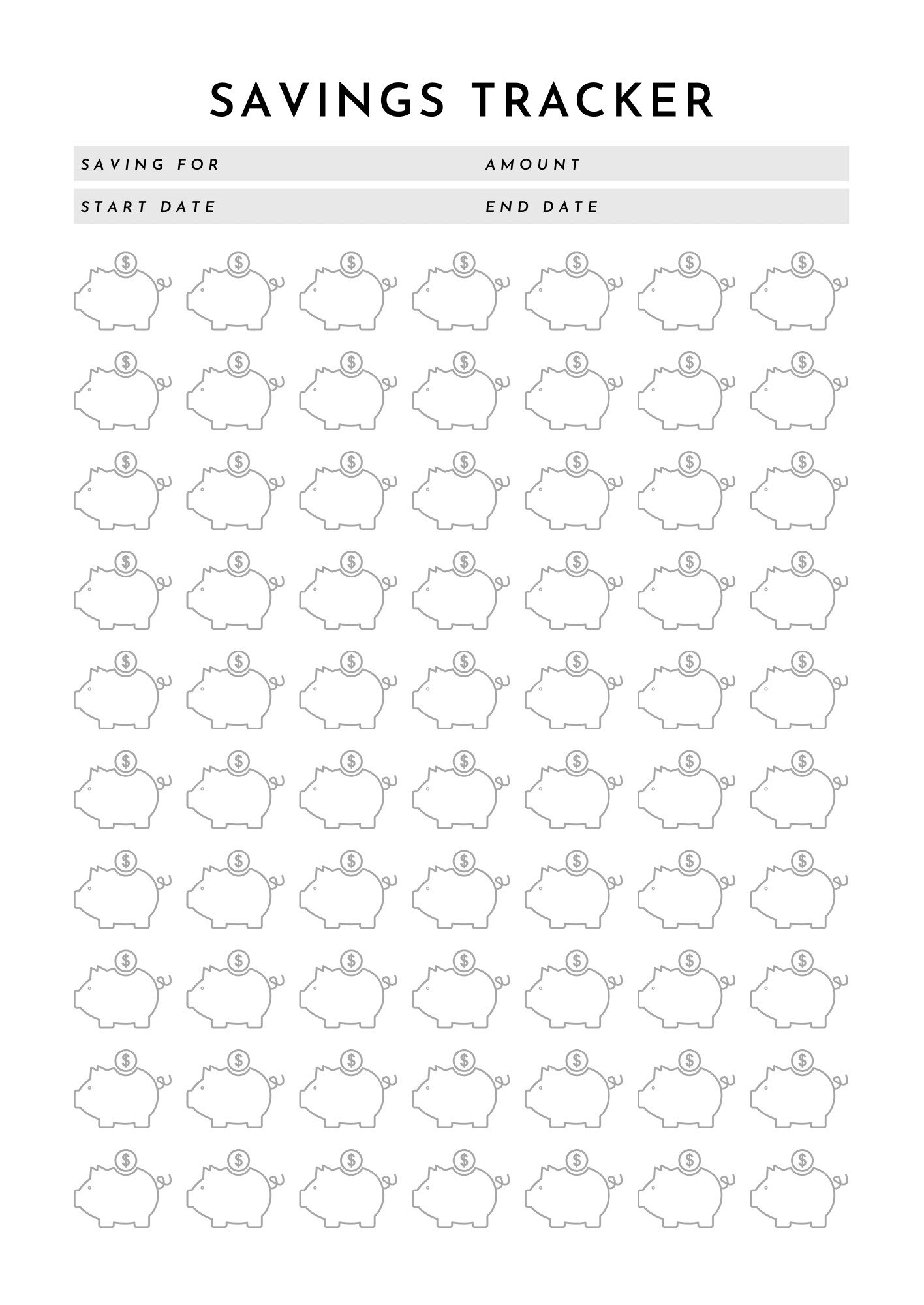 Saving Goal Tracker Savings Tracker Printable | Etsy