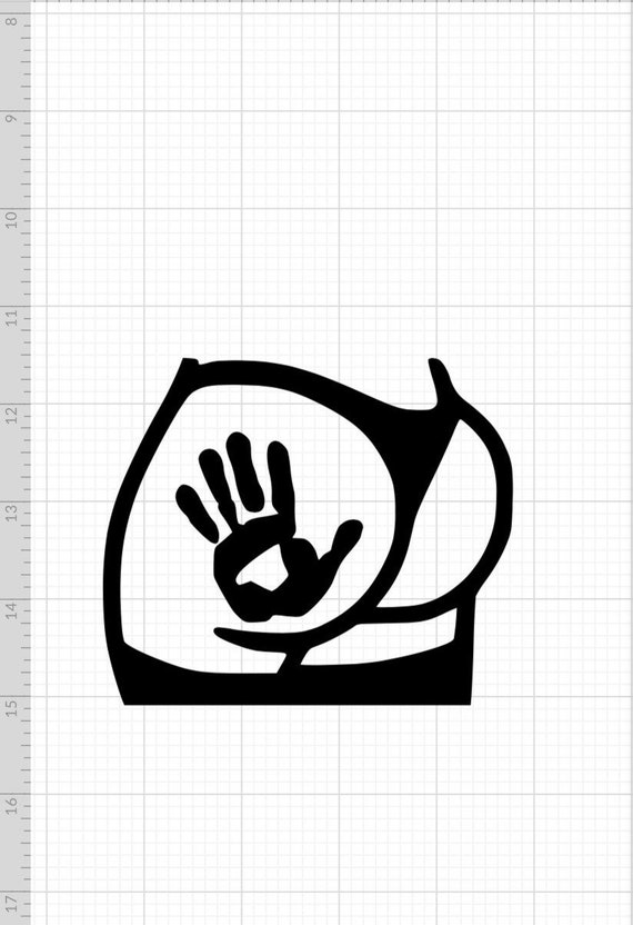 Butt with handprint decal With Custom text | Etsy