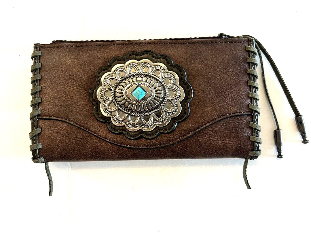 Tony Lama Western Bi-fold Wallet Leather Whipstitch Concho - Etsy
