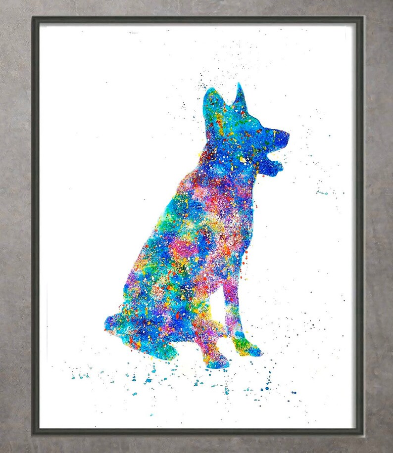 German Shepherd Dog Art Print, German Shepherd Gift, GSD Art Lover ...