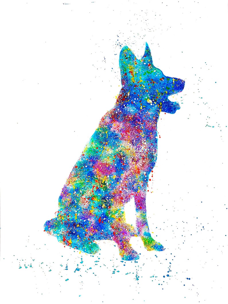 German Shepherd Dog Art Print, German Shepherd Gift, GSD Art Lover ...