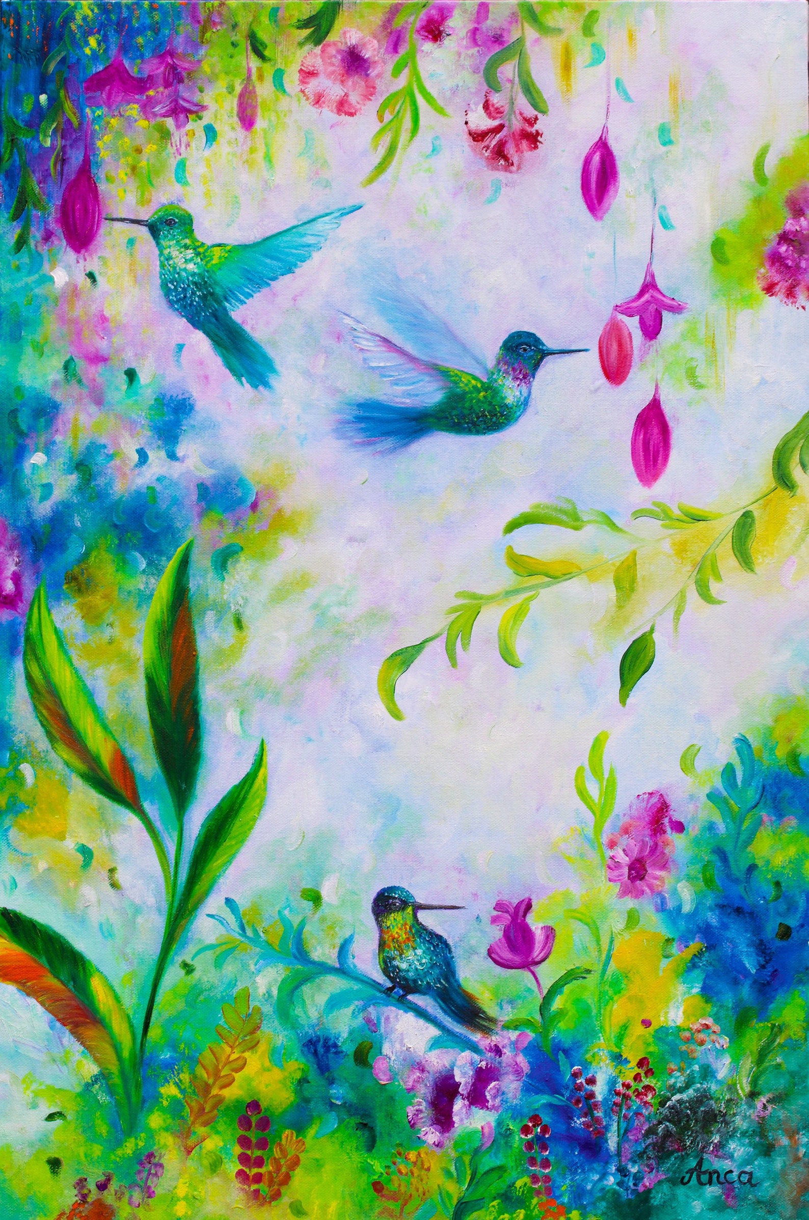 Hummingbird Print Colibrì Arte Colibrì Poster Casariscaldante Regalo ...