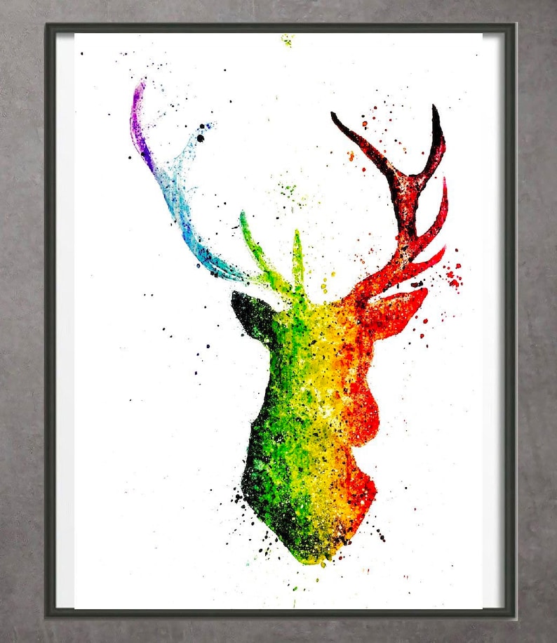 Stag Print, Deer Print, Stag Wall Art, Stag Picture, Deer Head Print ...