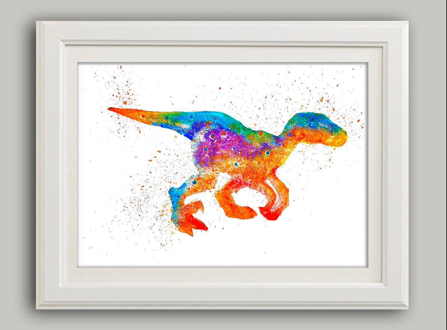 Dinosaur Baby Tyrannosaurus T-rex Watercolor Art Print Dinosaur Print T ...
