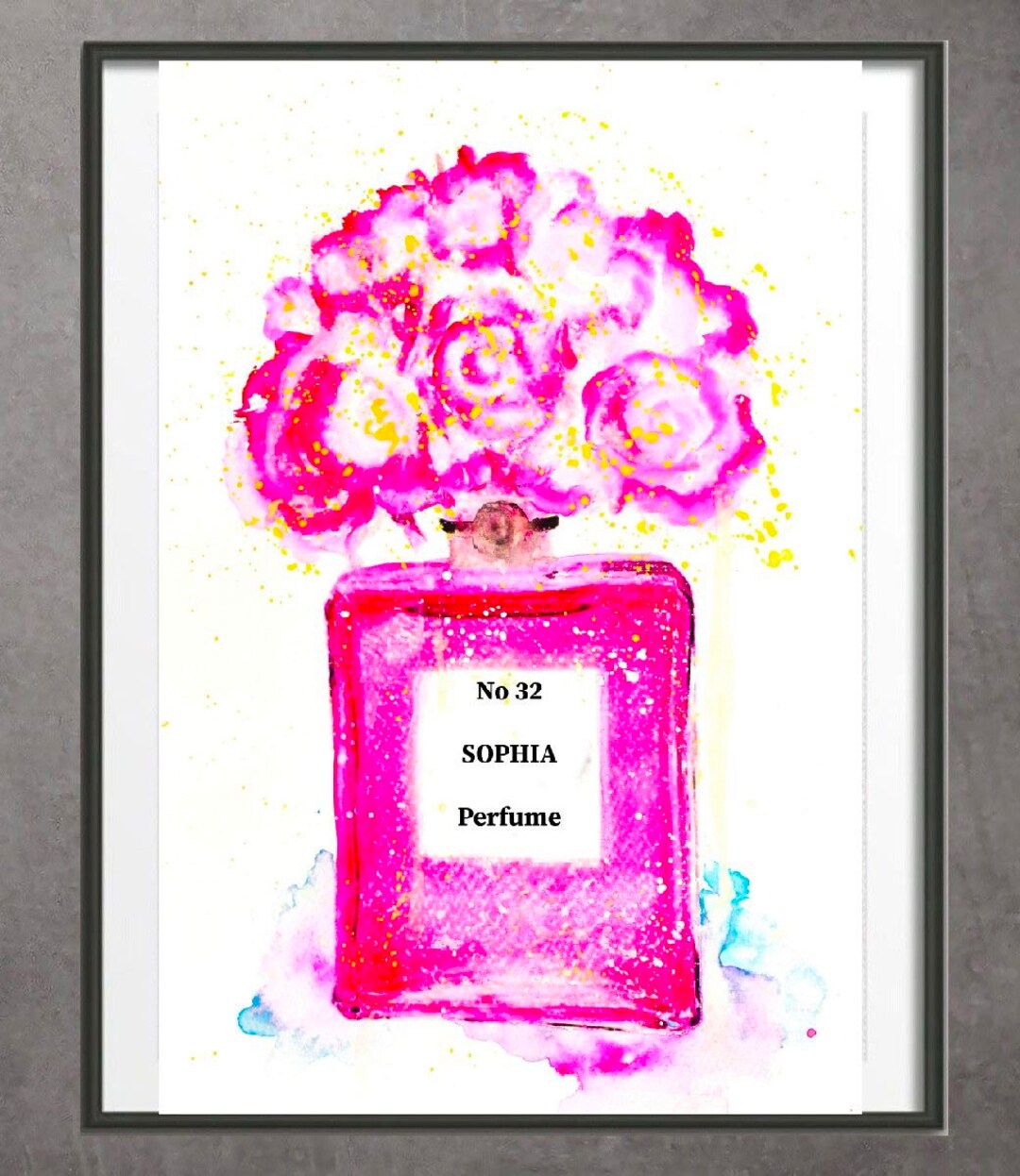Personalisierte Parfüm Kunstdruck mit dem Namen und Alter. Duft ...