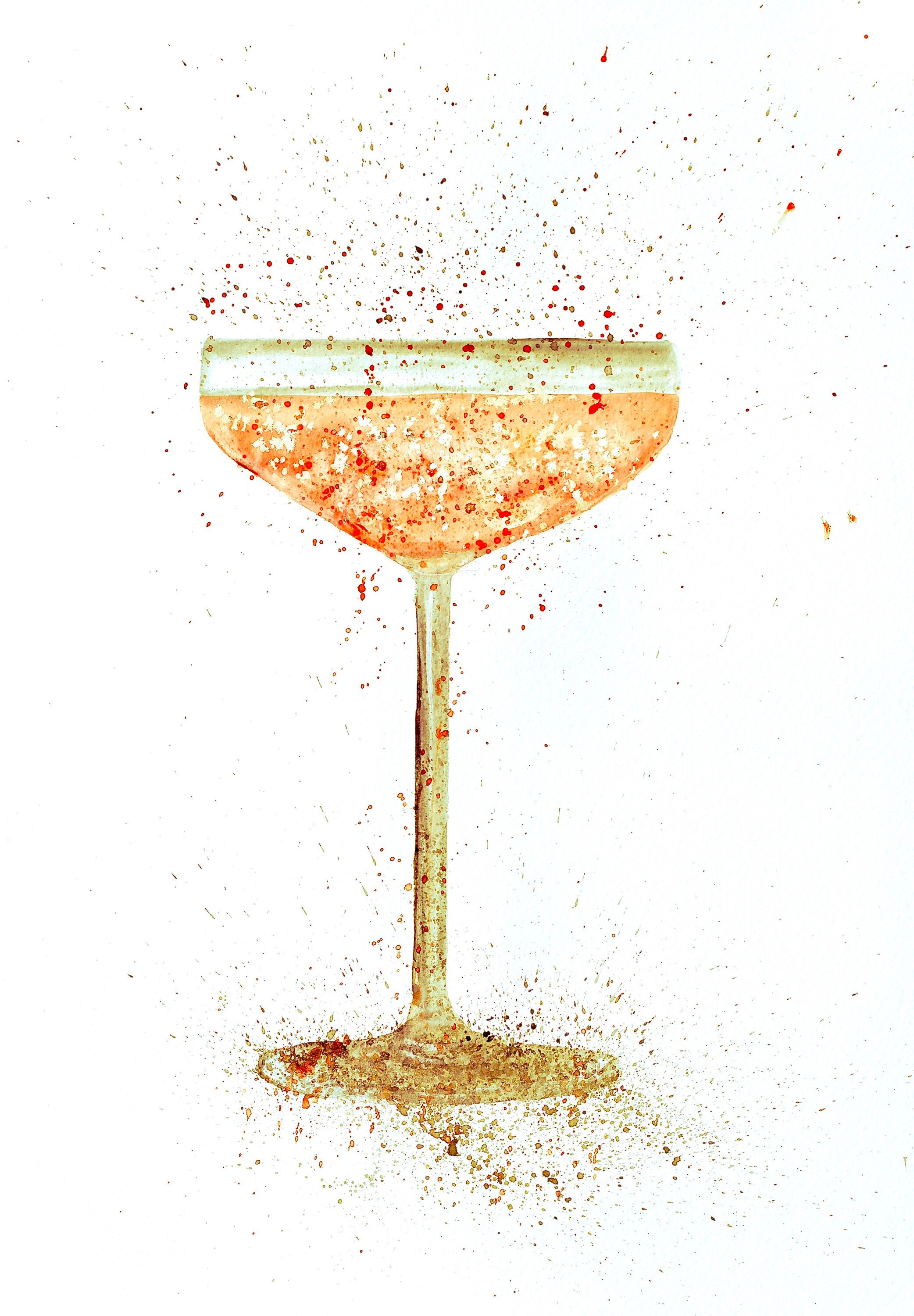 Champagne Coupe Cocktail Wall Art Print - Etsy