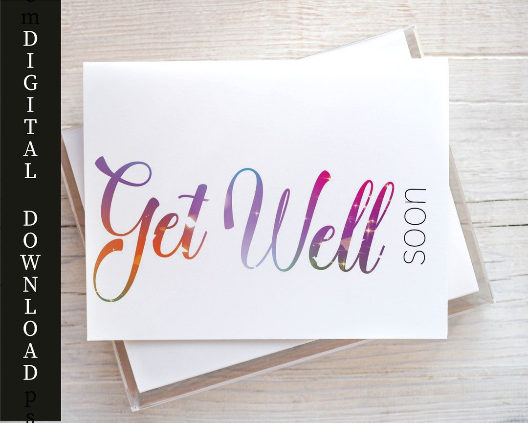 PRINTABLE Get Well Soon Greeting Card, Instant Download 5x7 PDF ...