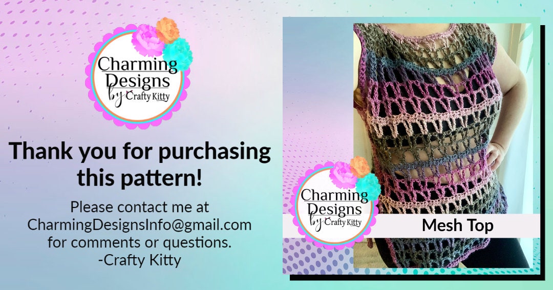 Mesh Top Crochet Pattern PATTERN ONLY Crochet Pattern With Photos ...