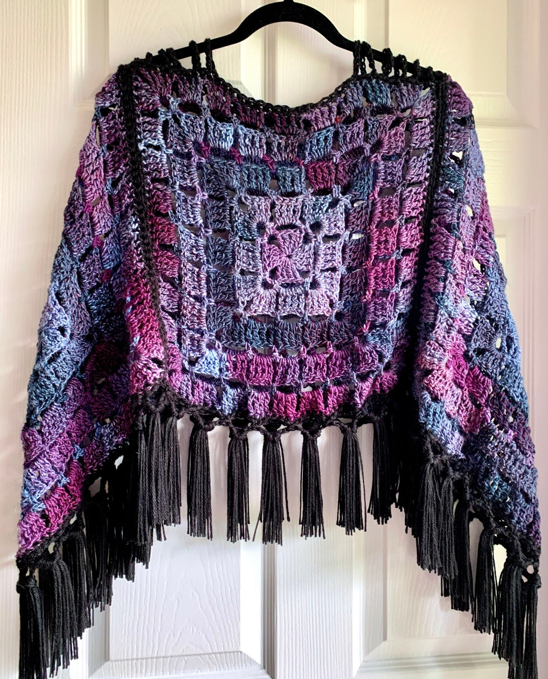 Purple Crocheted Poncho Handmade Summer Poncho - Etsy