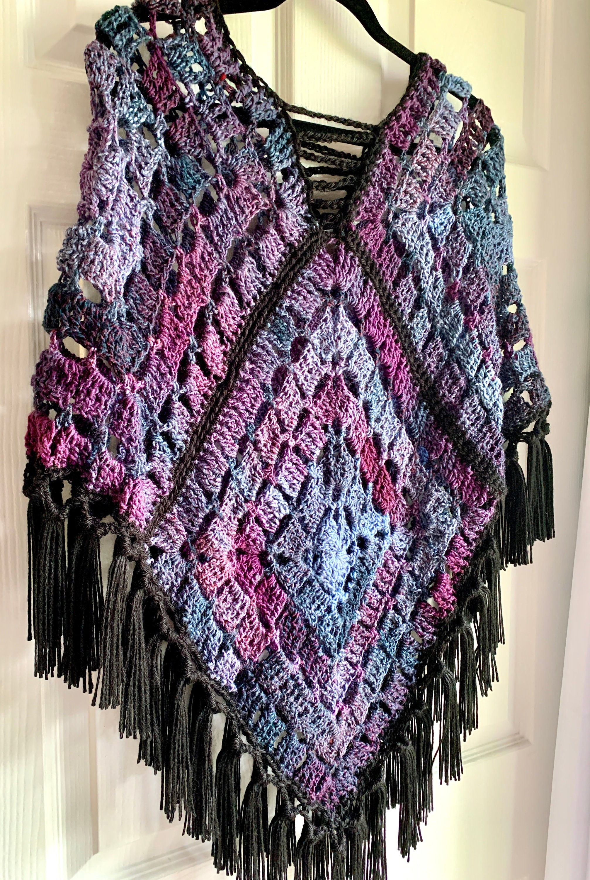 Purple Crocheted Poncho Handmade Summer Poncho - Etsy