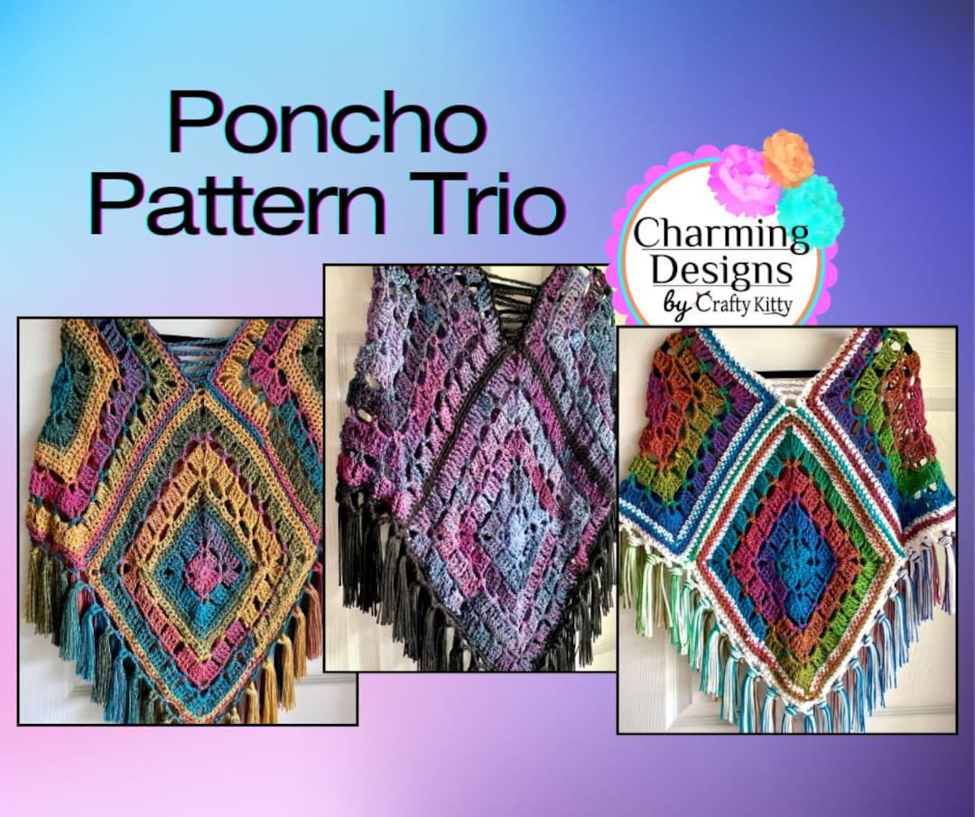 Crochet Poncho Pattern Trio: Easy Lightweight Designs (PDF Download) - Etsy