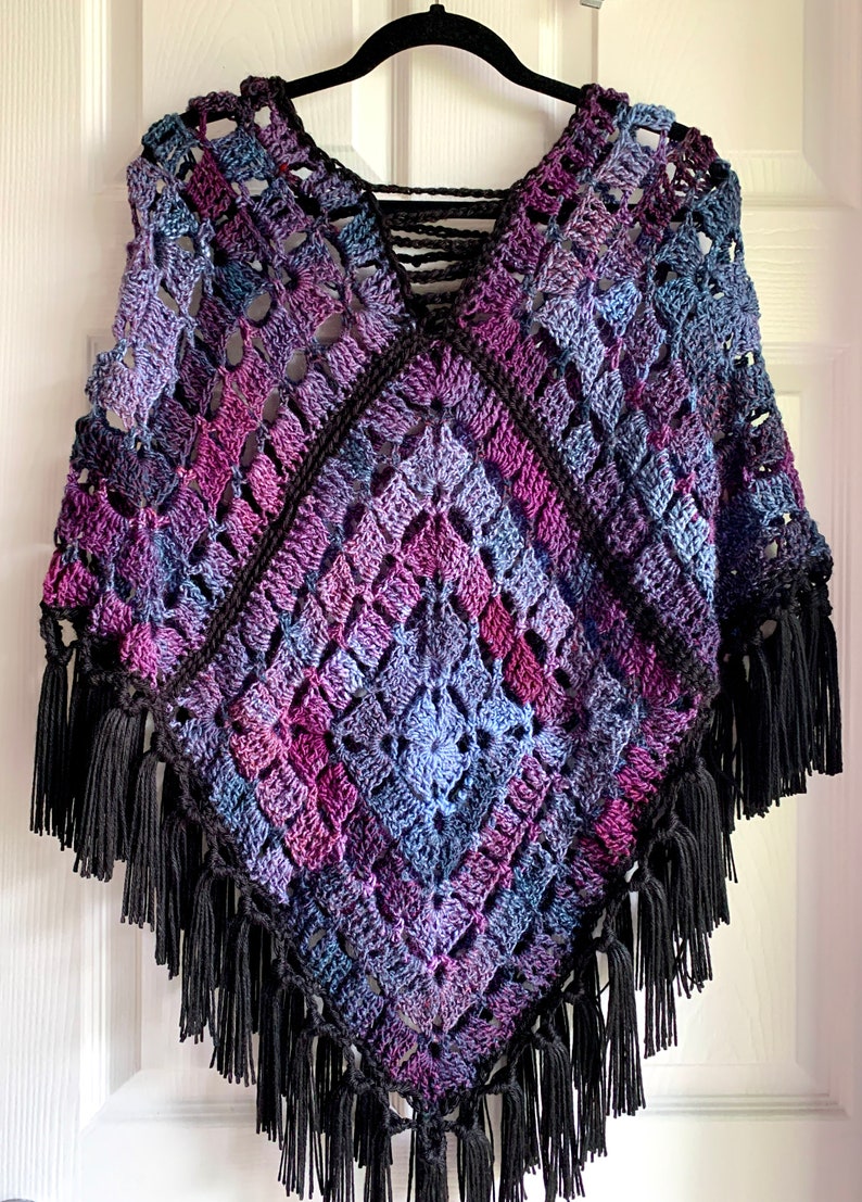 Purple Crocheted Poncho Handmade Summer Poncho - Etsy