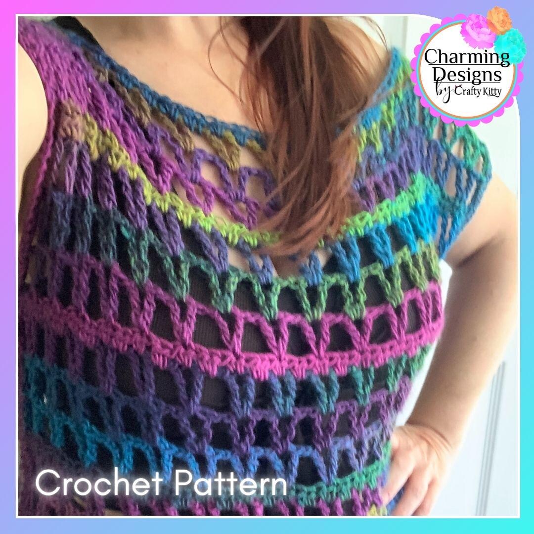 Mesh Top Crochet Pattern - PATTERN ONLY - Crochet Pattern With Photos ...