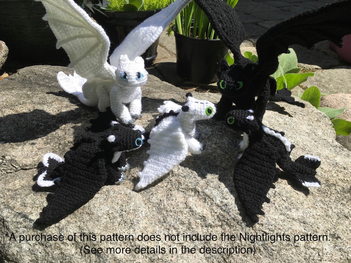 Crochet Toothless and the Light Fury PDF Patterns not the - Etsy