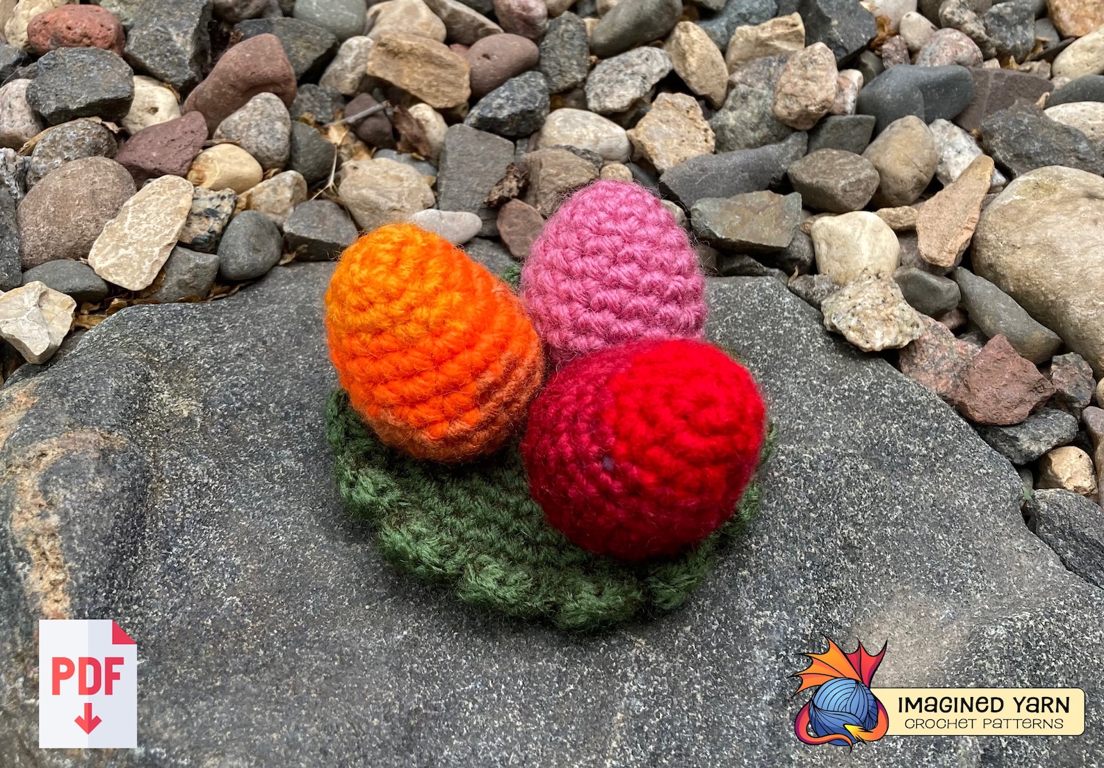 Crochet Dragon Eggs and Nest PDF Pattern (large and Small Eggs and ...