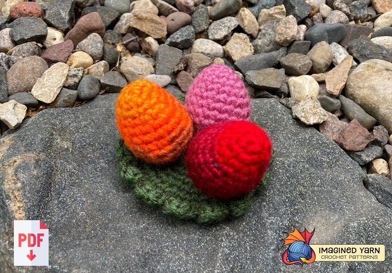 Crochet Dragon Eggs and Nest PDF Pattern (large and Small Eggs and ...